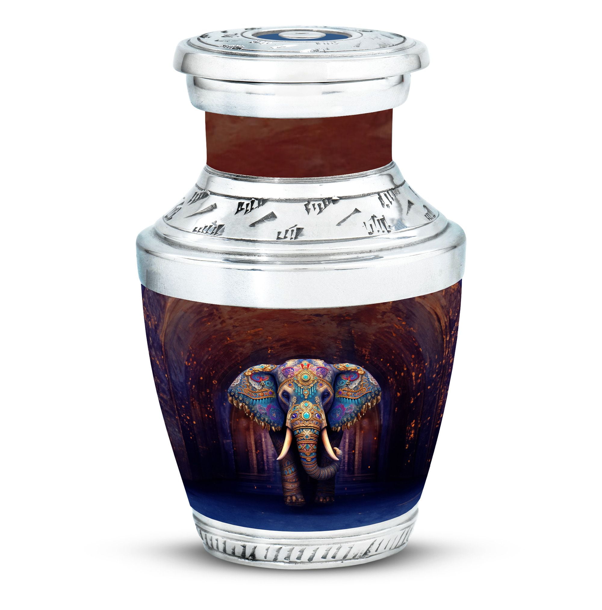 Elephant Covered In Intricate Patterns Urn For Human Ashes, Large ...