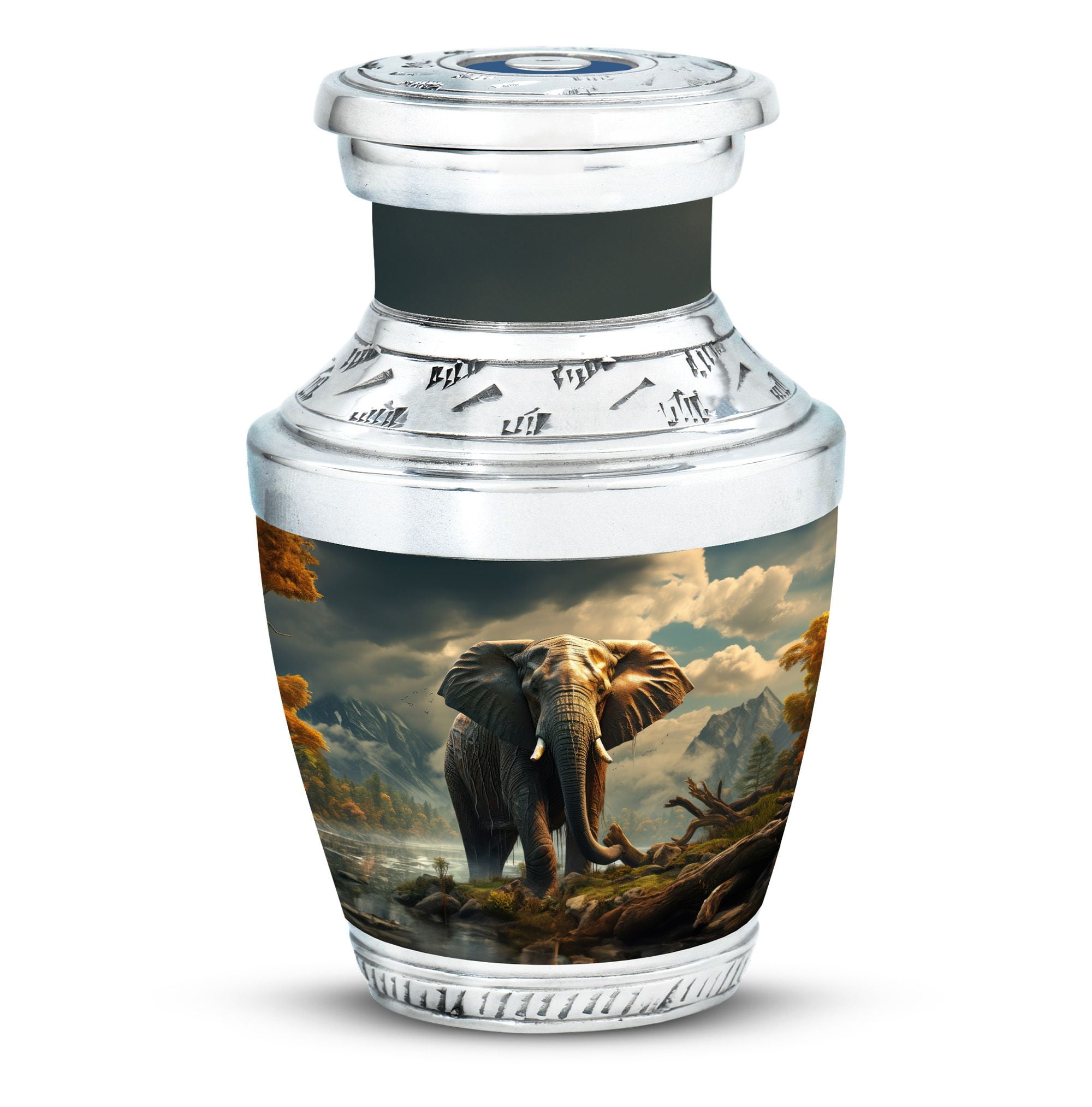 Elephant Crossing River Urn For Human Ashes, Large Memorial Urns For ...