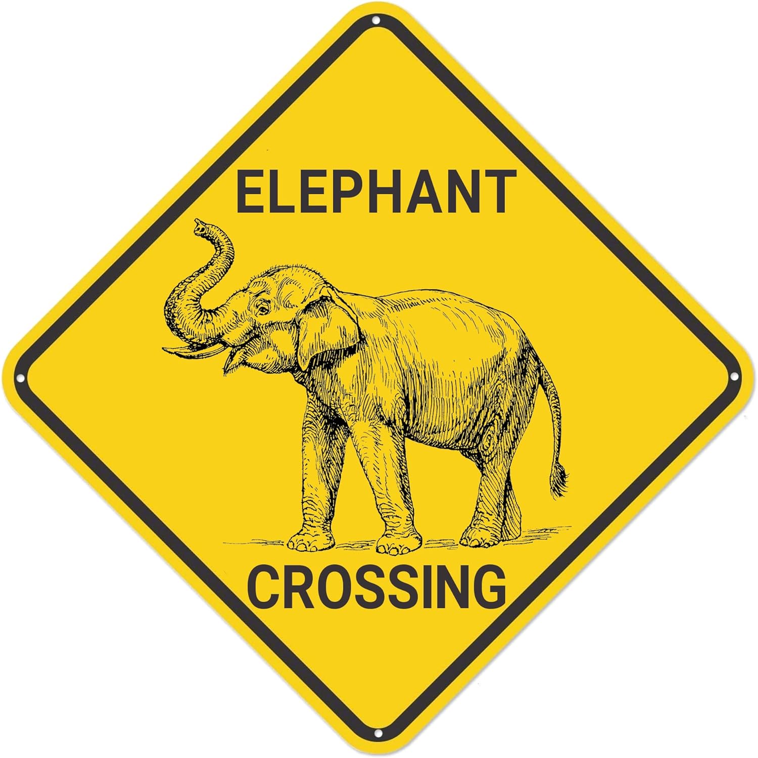 Elephant Crossing Sign, Elephant Sign Elephant Decor Elephant Lover ...