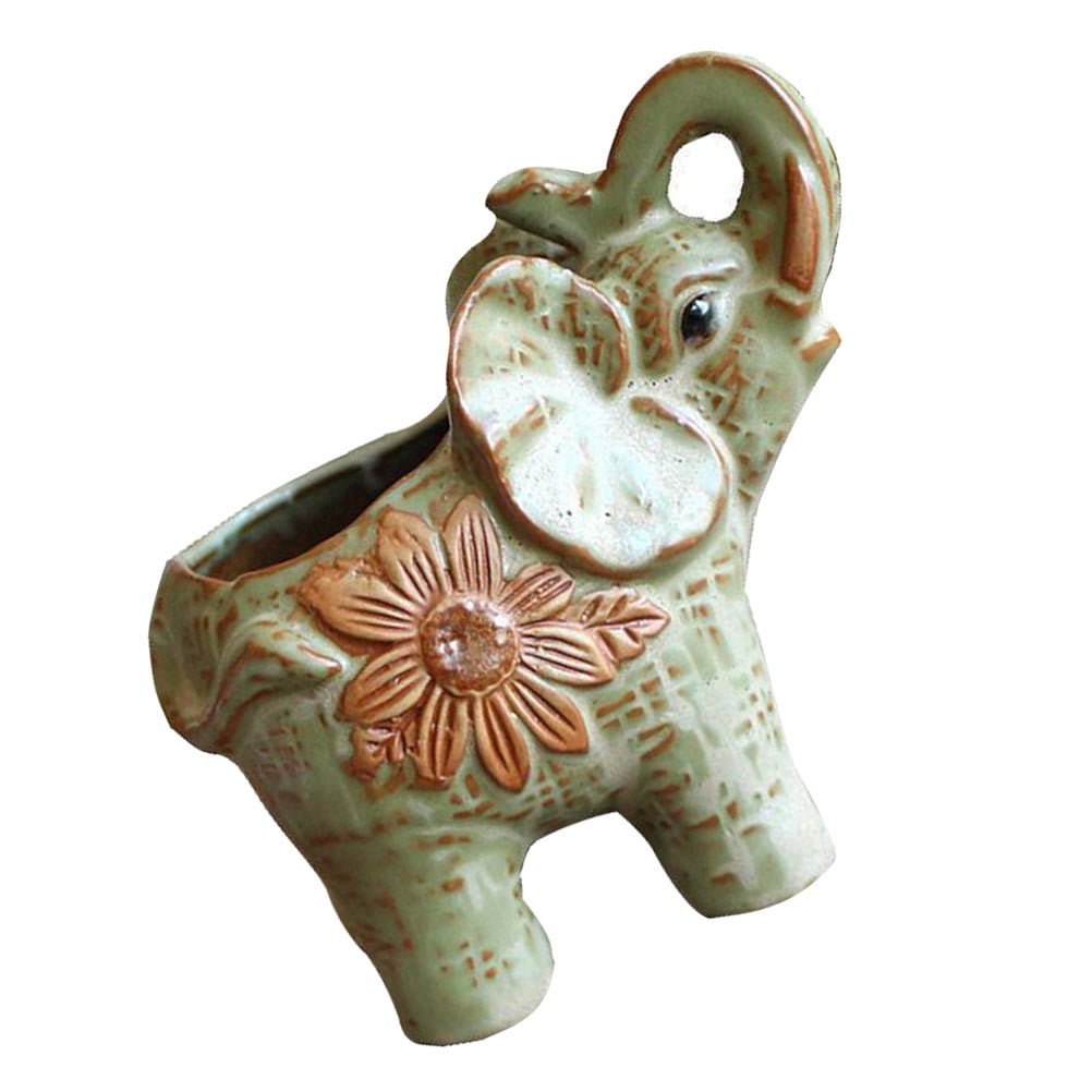 Elephant Decor for Home Succulent Flower Pot Small Space-saving ...