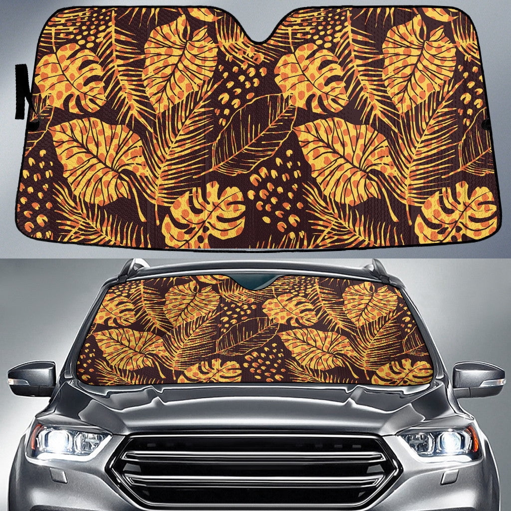 Elephant Ears And Acera Leaf Orange Leopard Skin Texture Car Sun Shades ...