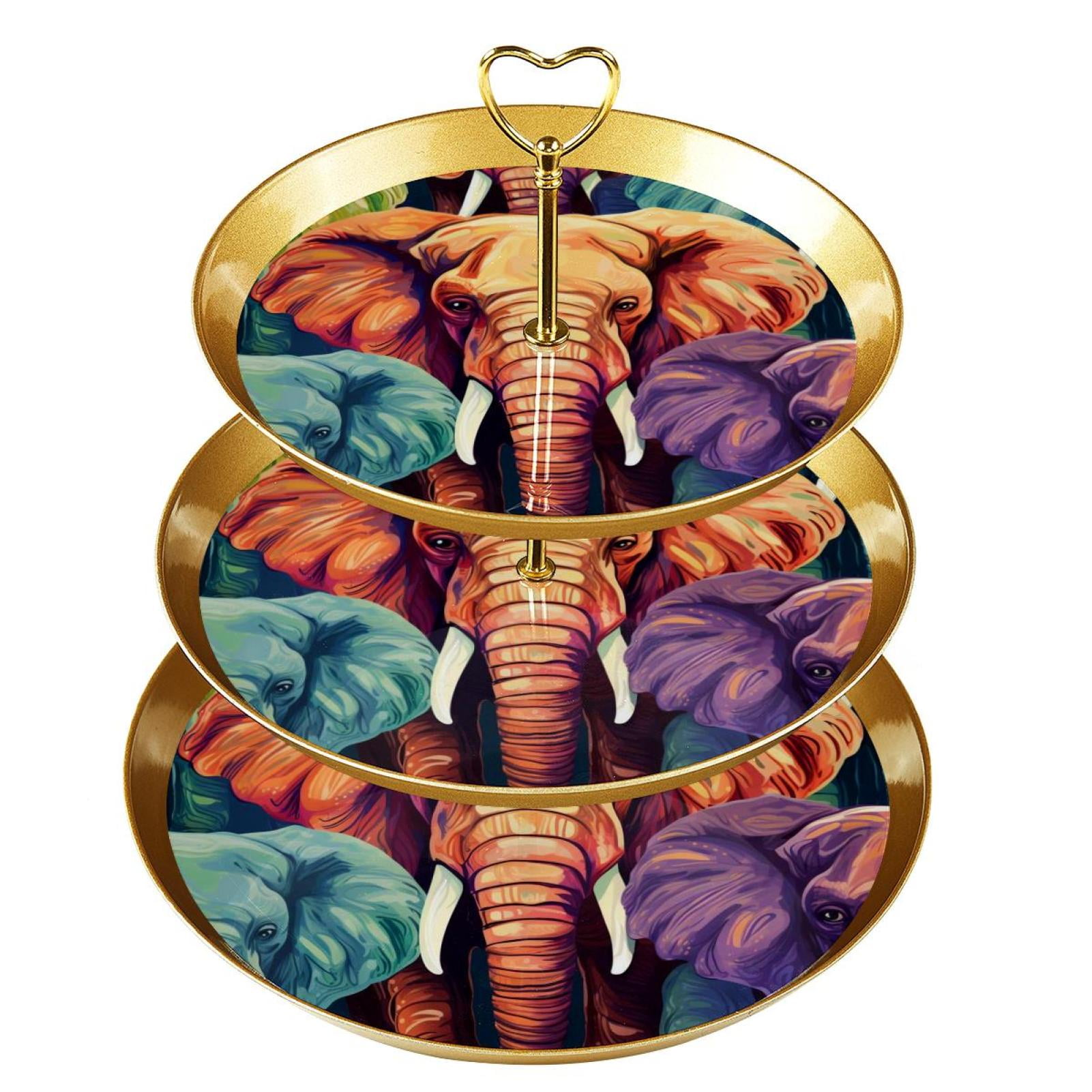Elephant Elegant Plastic Dessert Table Display Tray Stand with Iron ...