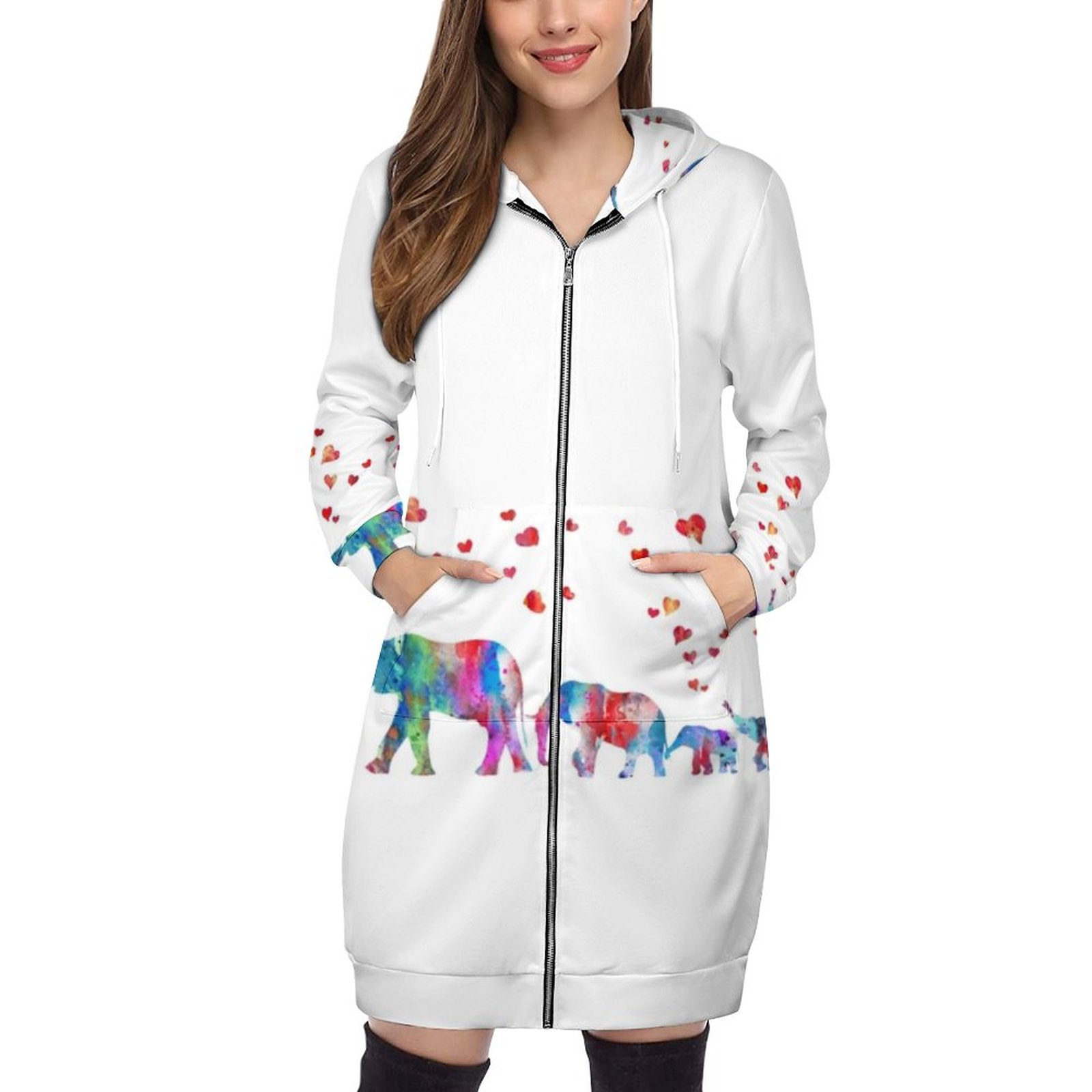 Elephant Elephant Family Baby Elephants Hip Hop Men's Hoodies Long ...