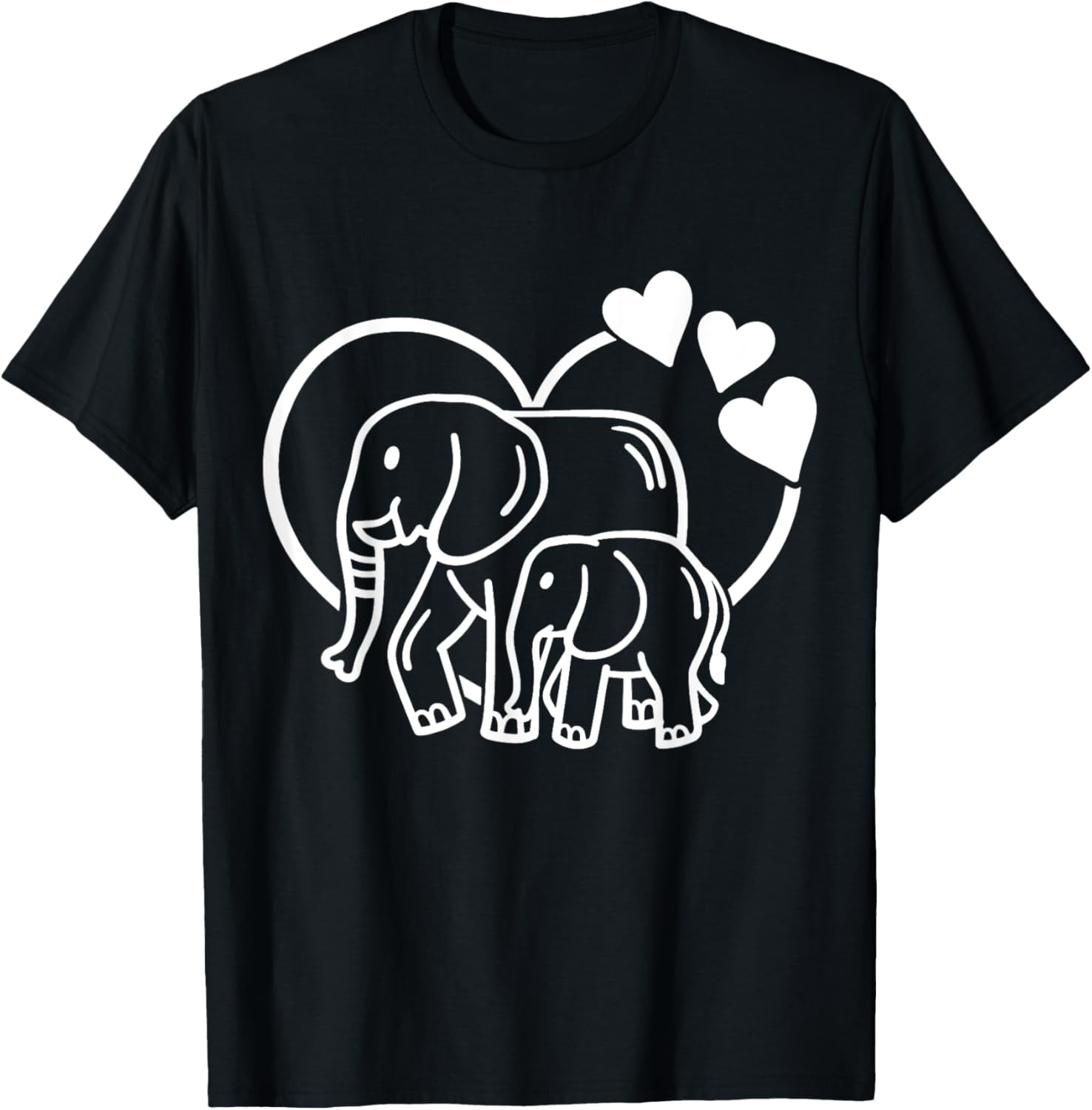 Elephant Elephants T-Shirt men and women can wear, black, white, gifts ...