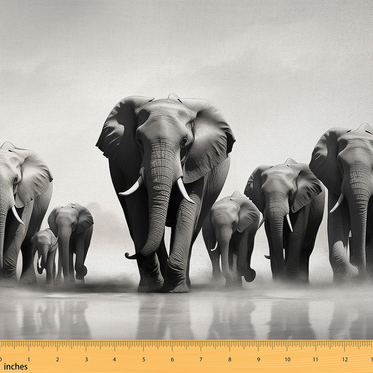 Elephant Fabric By The Yard,Ivory Upholstery Fabric,Ancient Asian ...