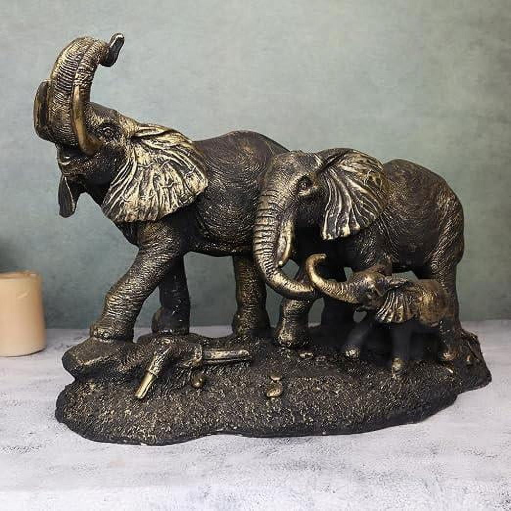 Elephant Family Statue Showpiece Figurine Fengshui Vastu Article Resin ...