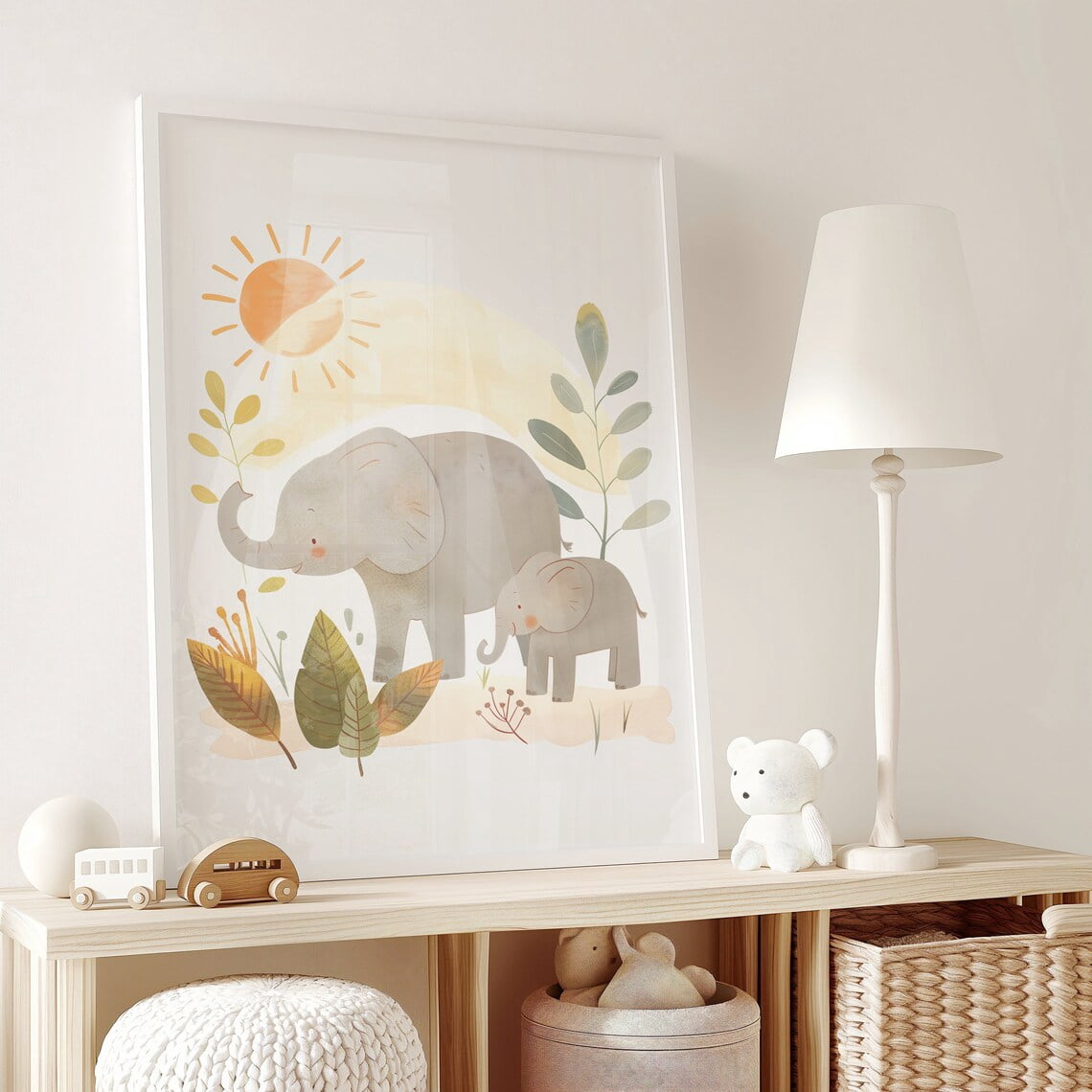 Elephant Family Wall Art, Nursery Print, Kids Animal Posters, Safari ...