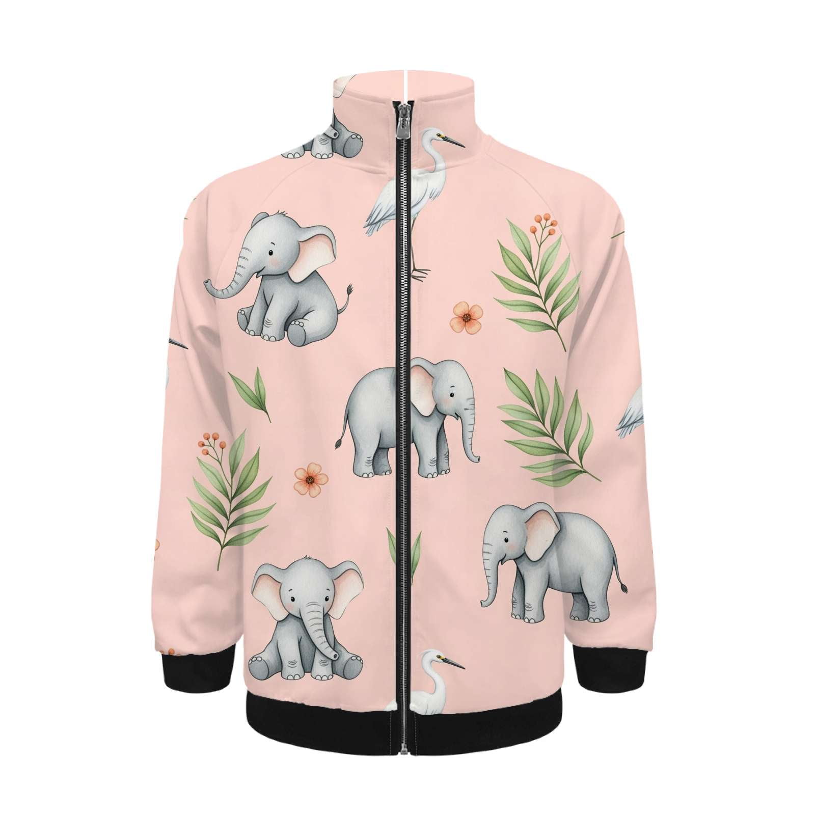 Elephant Floral Pattern Jacket Men's Street Cool Long Sleeves Coat ...