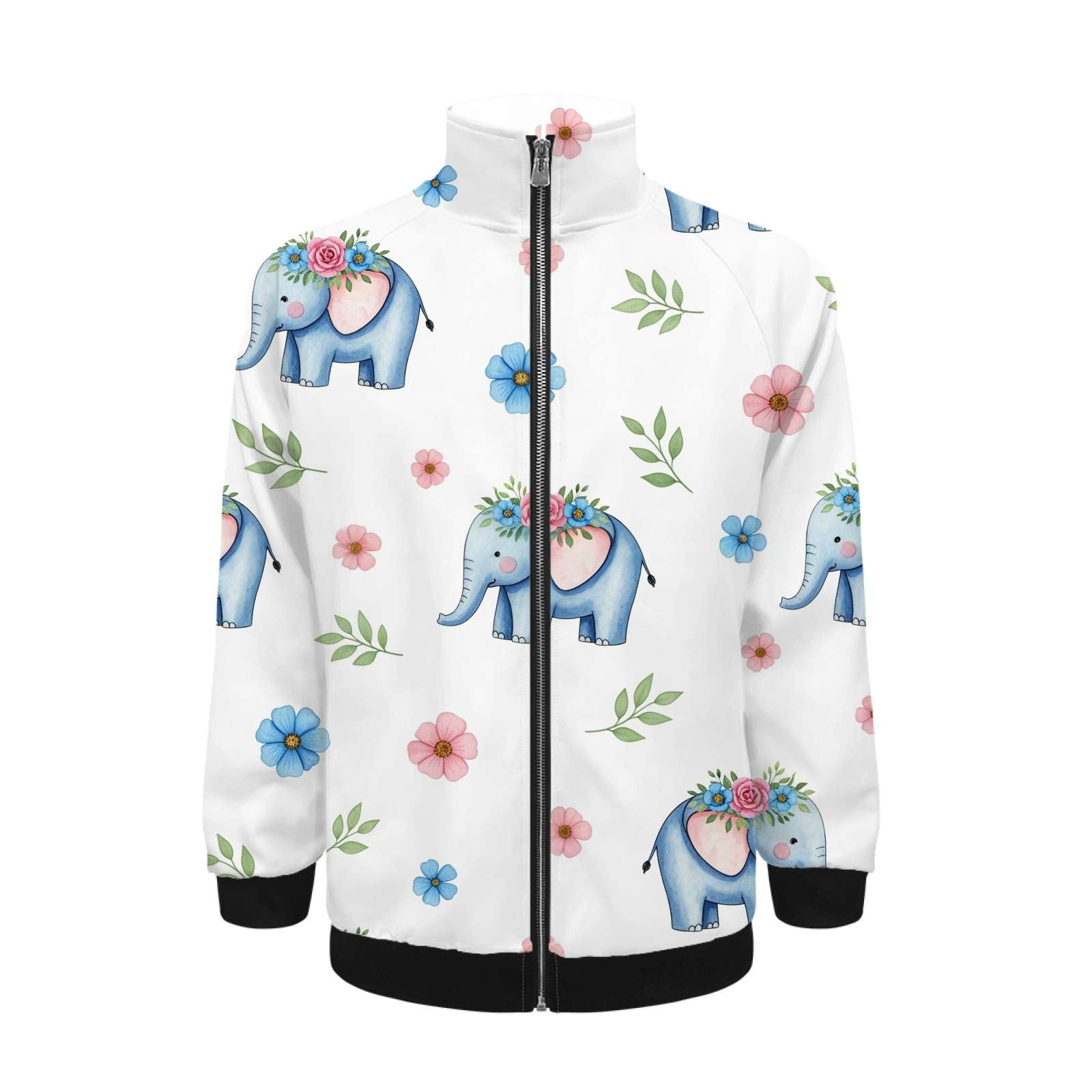 Elephant Floral Pattern Jacket Men's Street Cool Long Sleeves Coat ...