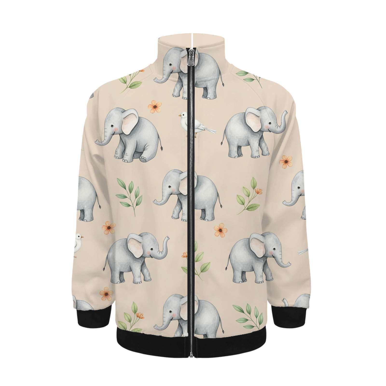 Elephant Floral Pattern Jacket Men's Street Cool Long Sleeves Coat ...