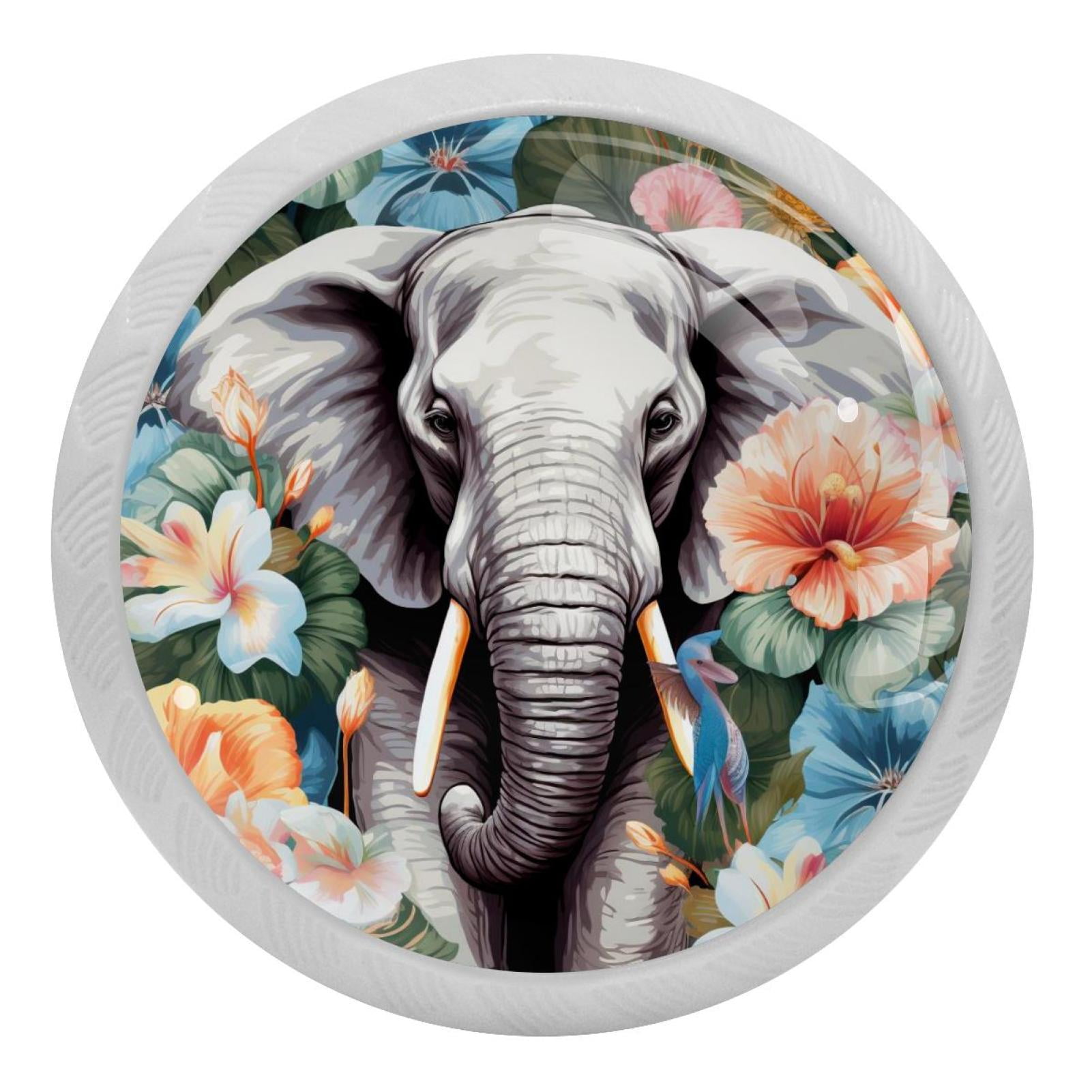 Elephant Fluorescent Drawer Pulls with Screws - Round 4-Pack: Glow-in ...