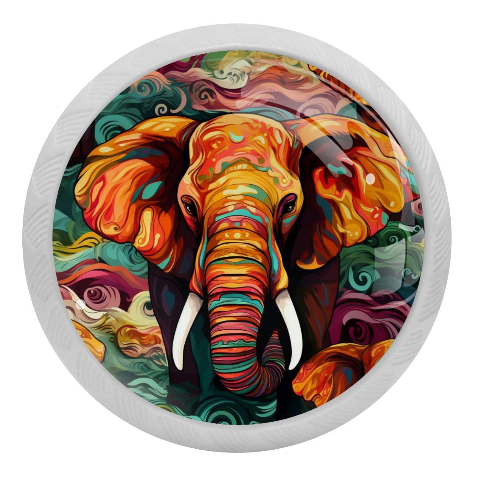 Elephant Fluorescent Drawer Pulls with Screws: Round 4-Pack of Glow-in ...