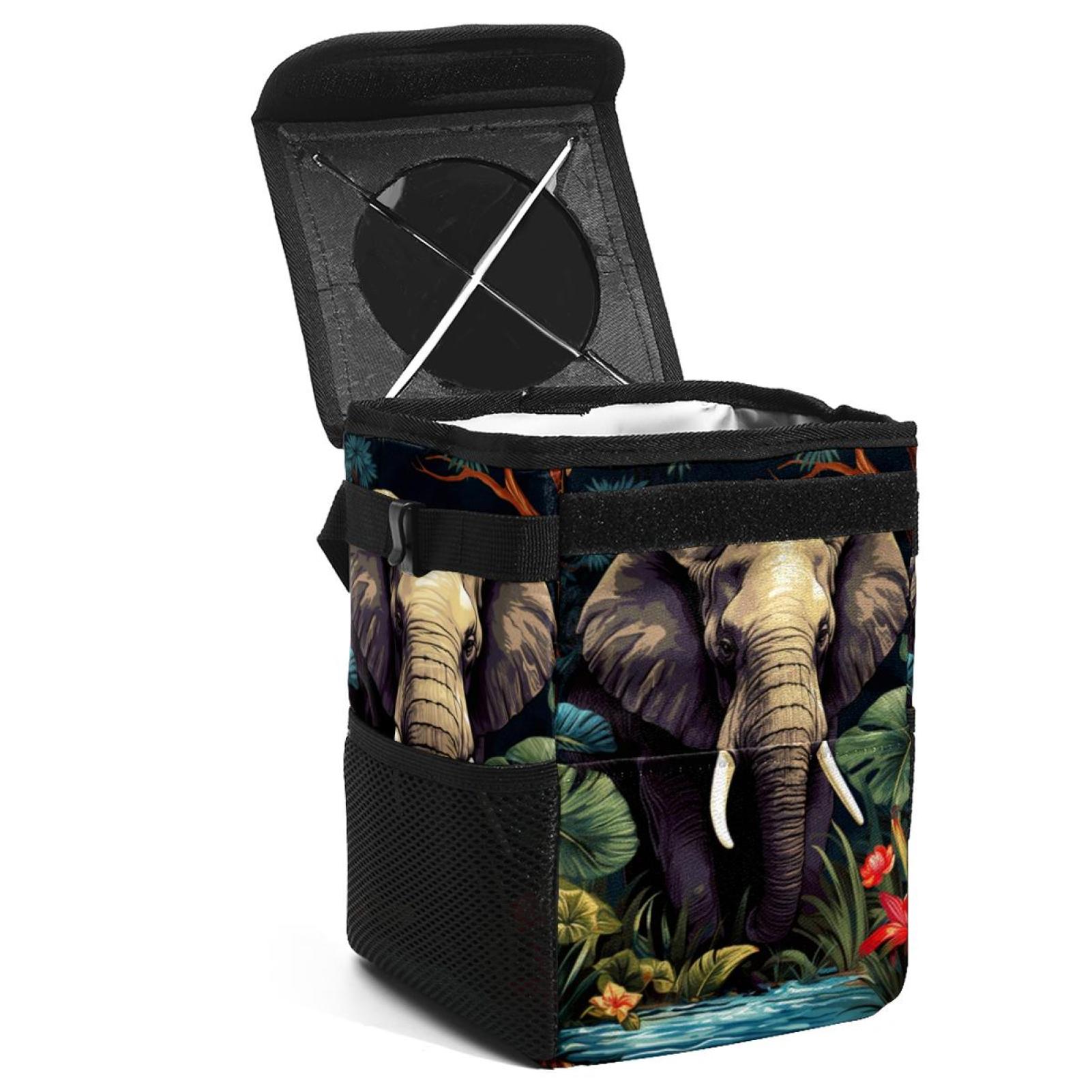 Elephant Foldable Car Trash Can with Lid, Leak-Proof, and Hanging ...