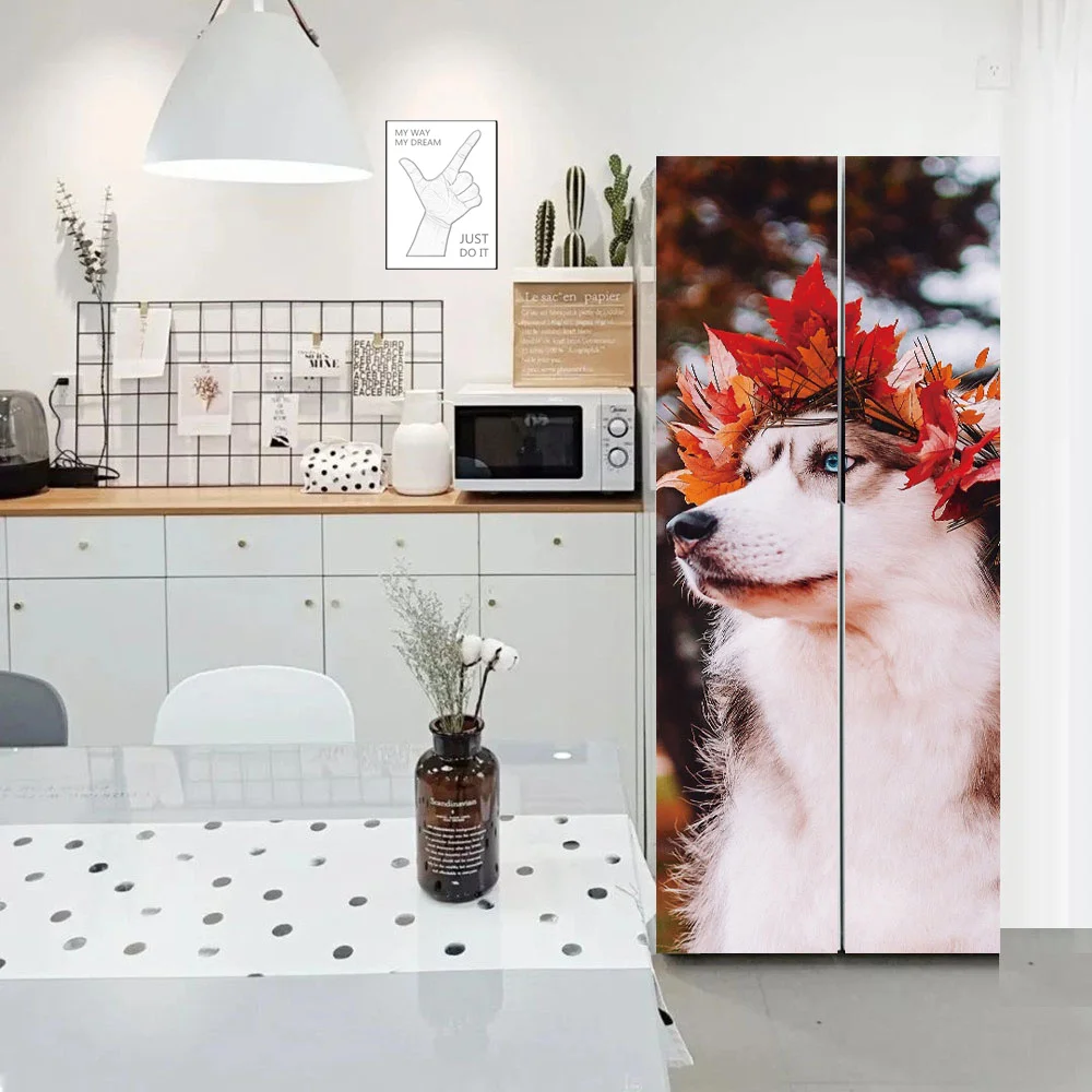 Elephant Fridge Sticker Full Door Cover Mural Lovely Animal ...