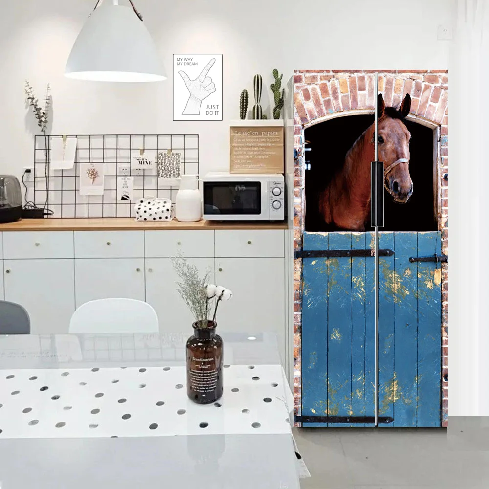 Elephant Fridge Sticker Full Door Cover Mural Lovely Animal ...