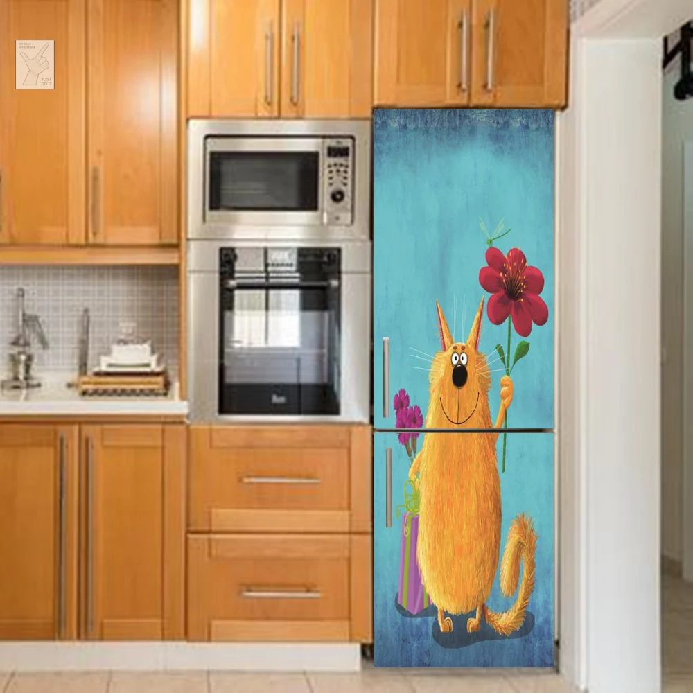 Elephant Fridge Sticker Full Door Cover Mural Lovely Animal ...