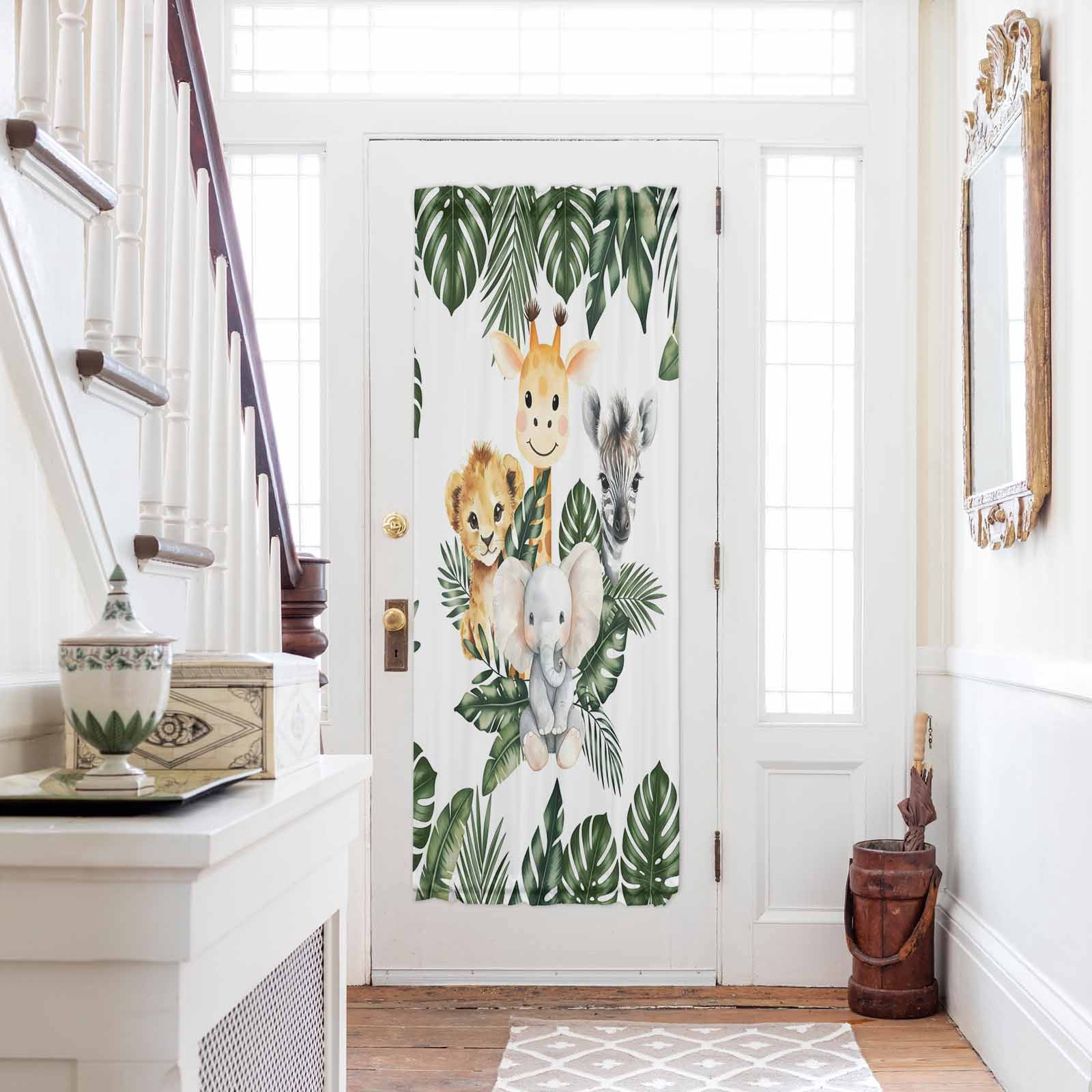 Elephant Giraffe Lion Door Curtains for Door Window, French Sidelight ...
