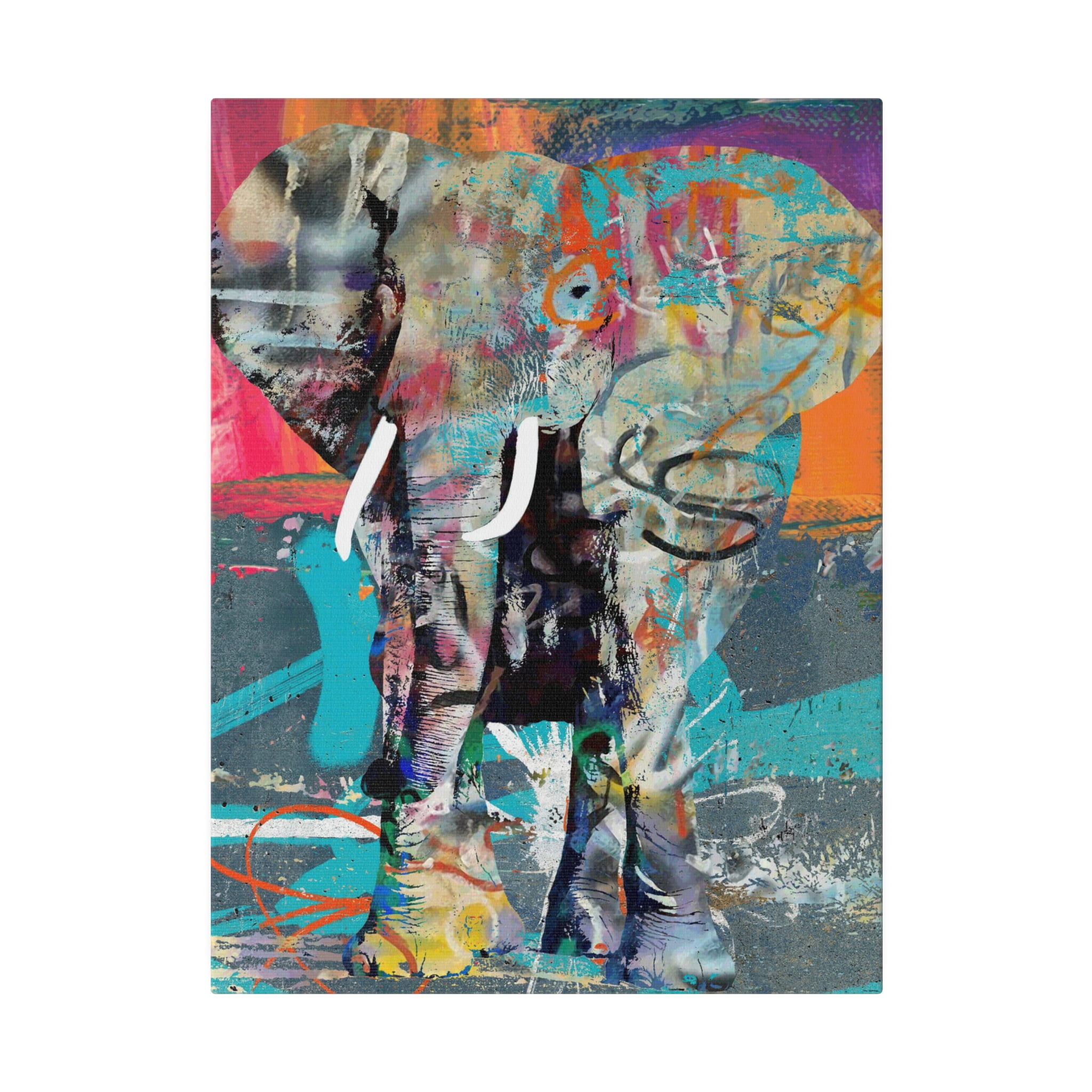 Elephant Graffiti Canvas Wall Art - Pop Art by Stephen Chambers ...