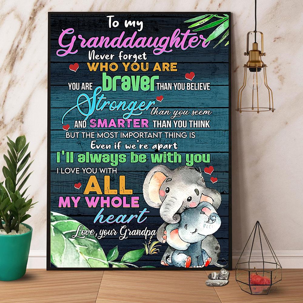 Elephant Grandpa To My Granddaughter You Are Braver Stronger Smarter ...