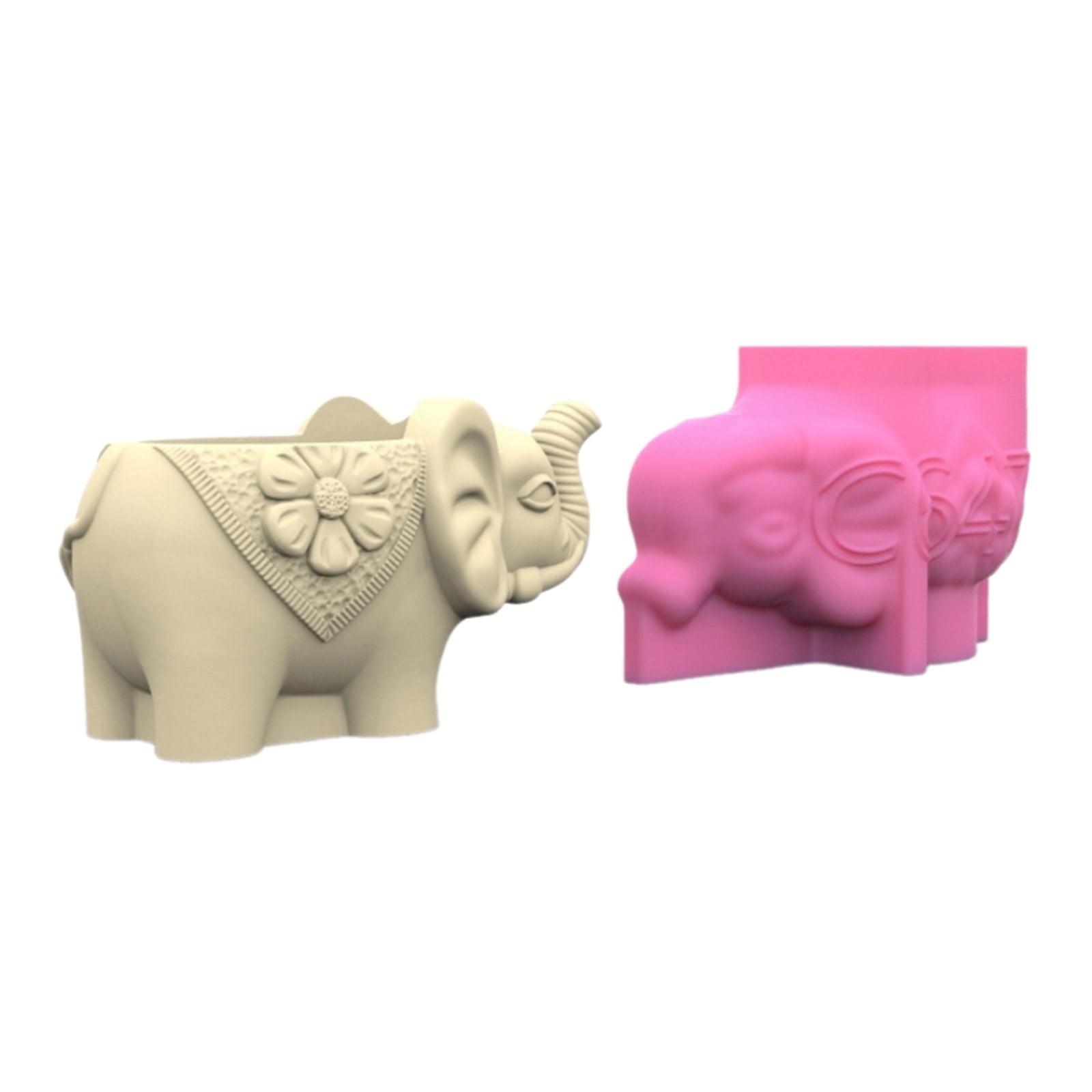 Elephant Gypsum Silicone Mold DIY Succulent Concrete Flower Pots Vase ...