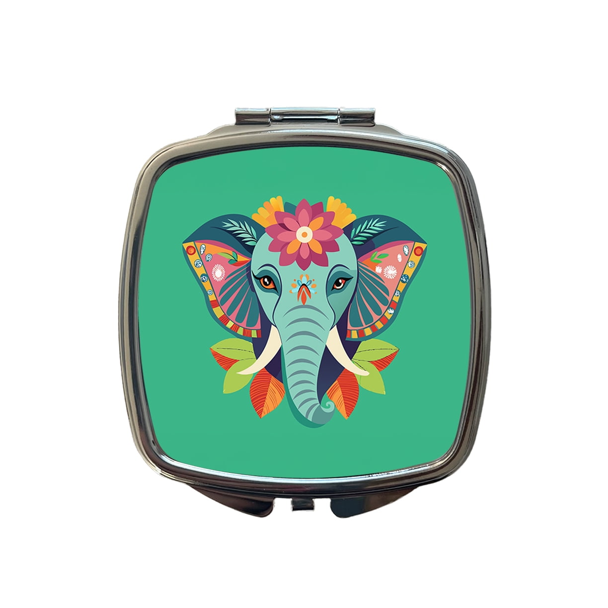 Elephant Head Floral Flowers Travel Makeup Handbag Purse Small Pocket ...