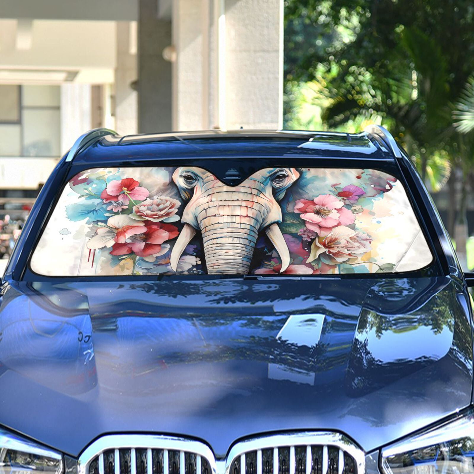 Elephant Head Flowers Automotive Front Car Windshield Sun Shade ...