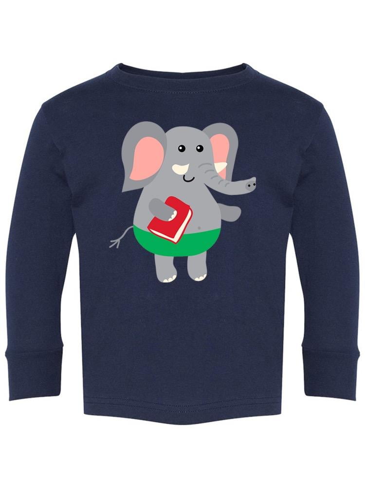Elephant Holding A Book Long Sleeve Toddler -Image by Shutterstock, 4 ...