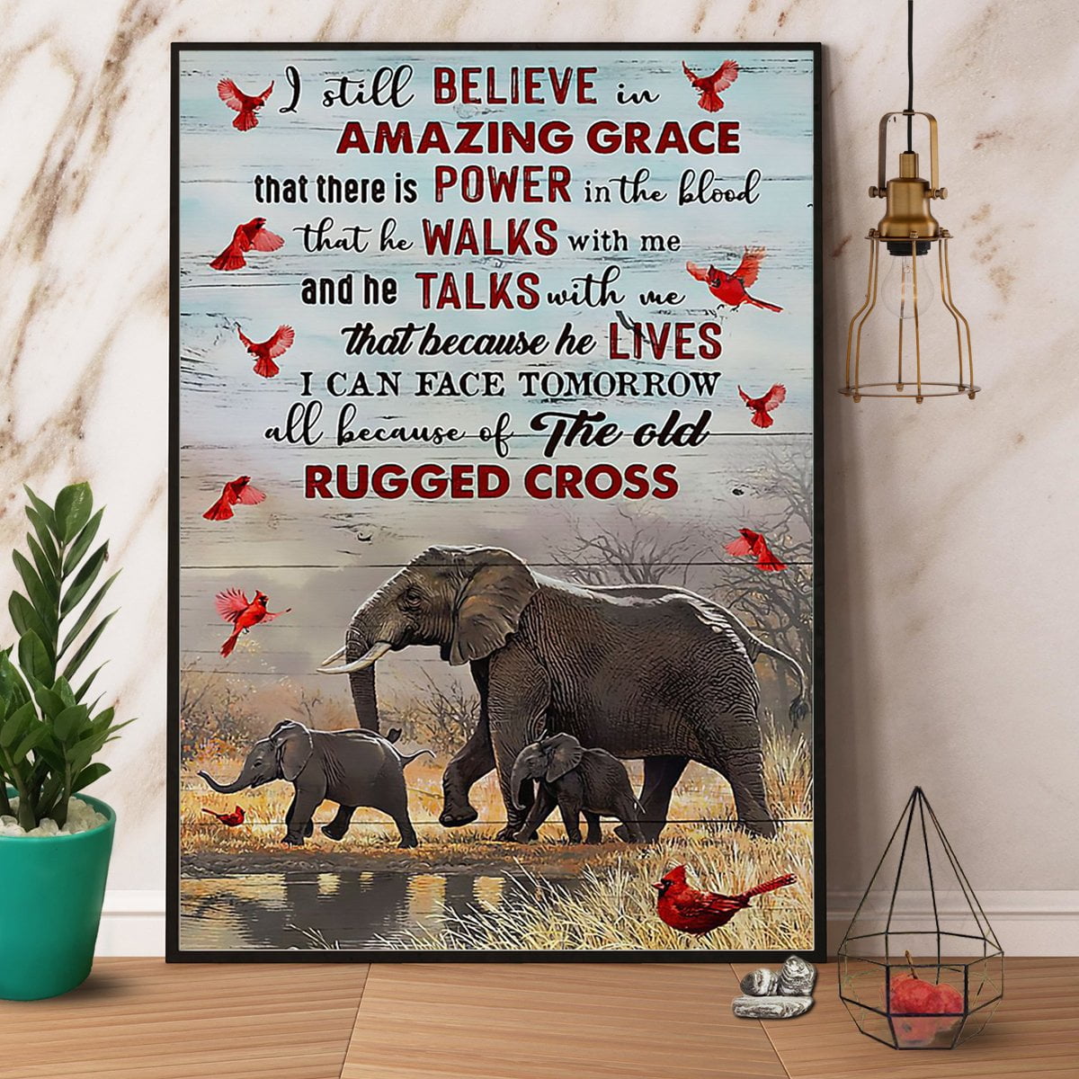 Elephant I Still Believe In Amazing Grace Cardinal Forest Autumn Paper ...