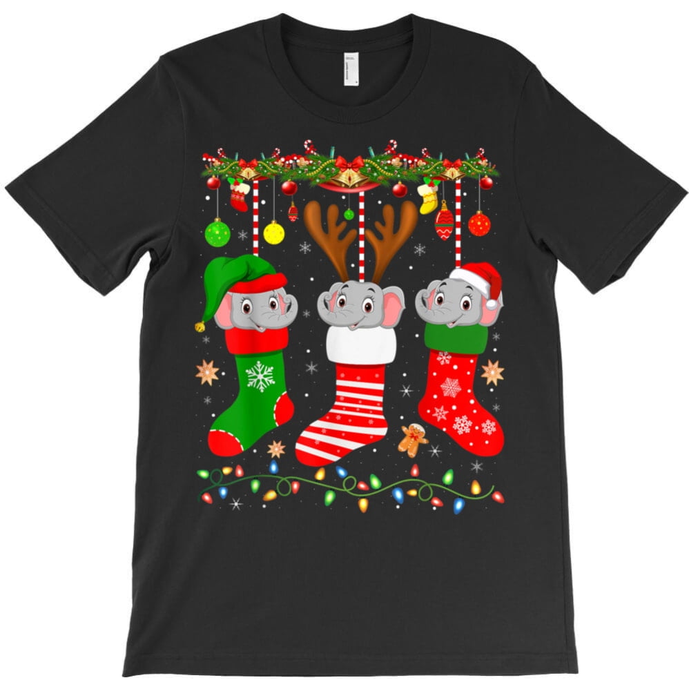 Elephant In Christmas Socks With Lights Funny Xmas Holiday Animal ...