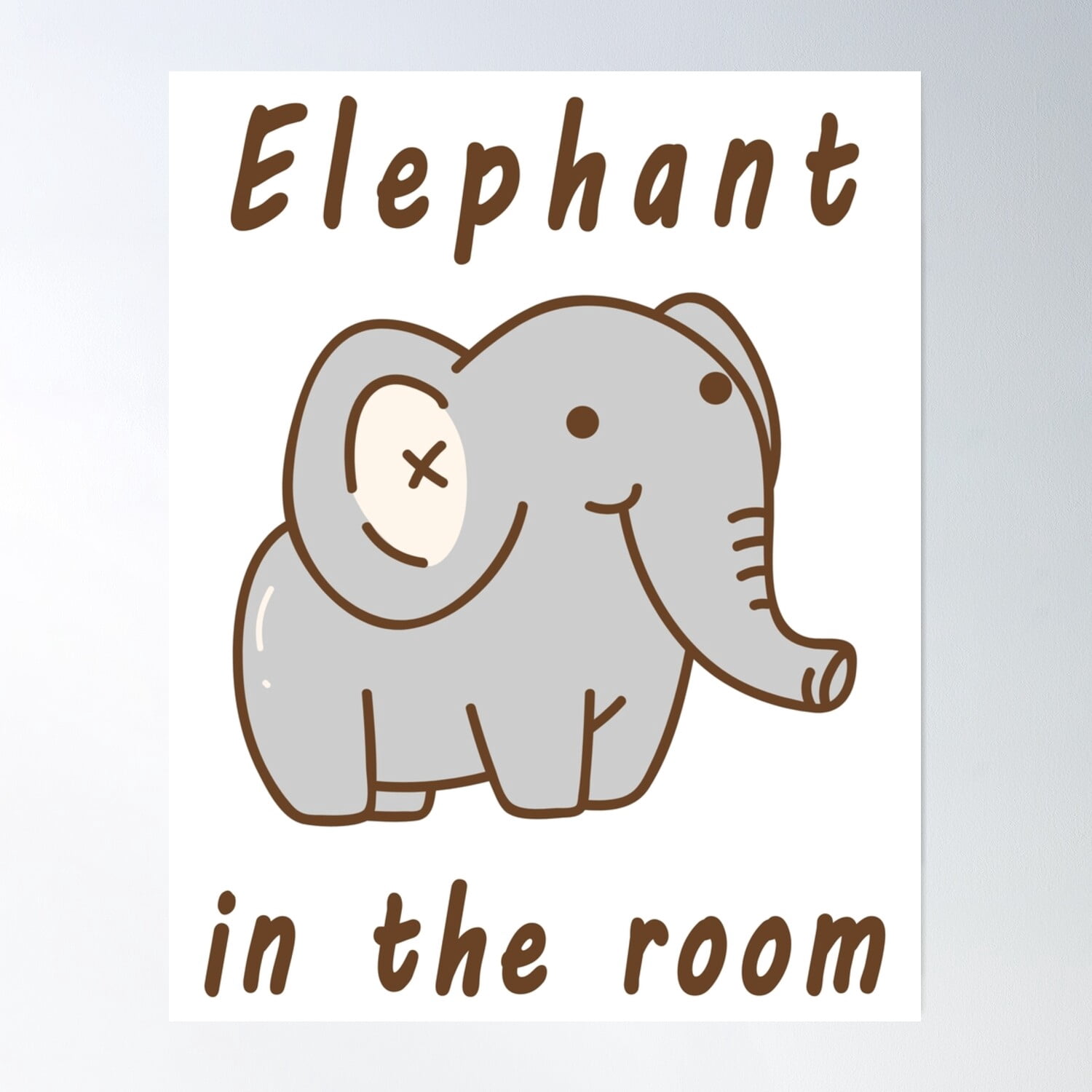 Elephant In The Room - Kawaii Animal- Vintage Wall Arttrendy Retro ...