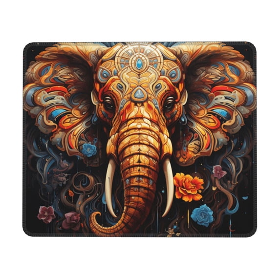 Elephant Indian Psychedelic Mouse Pad Non-Slip Rubber Gaming Mousepad ...