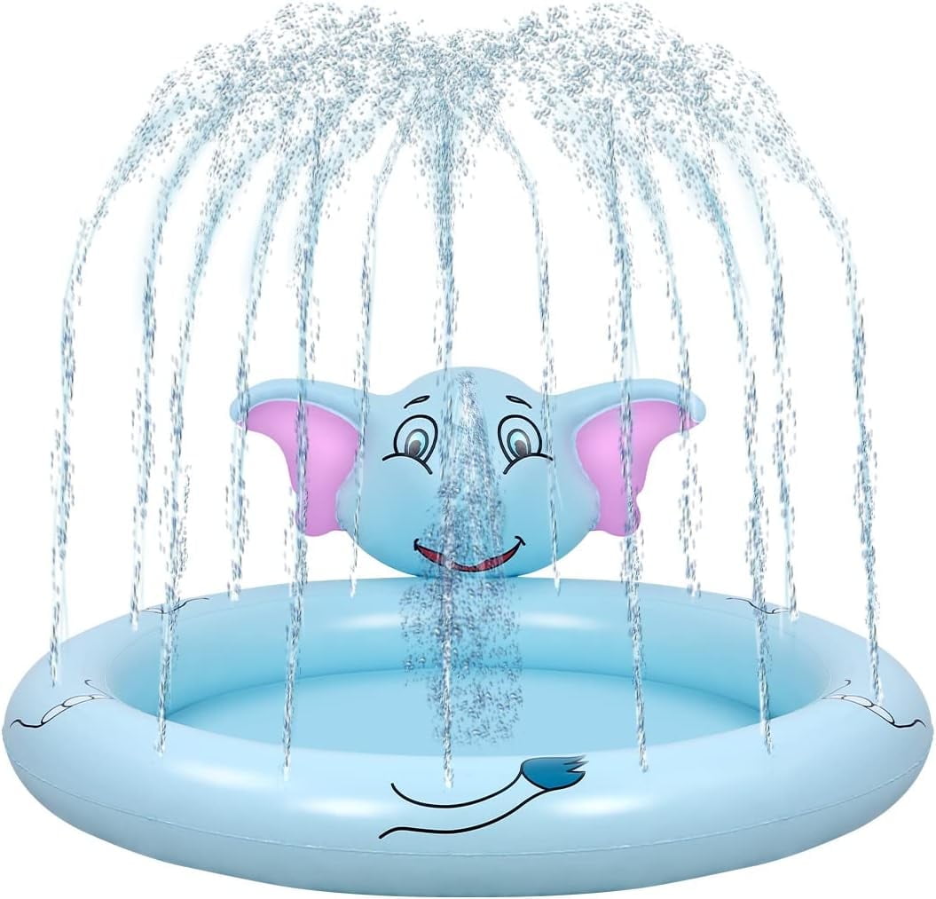 Elephant Inflatable Sprinkler Pool 65" Splash Pool Elephant Mat for ...