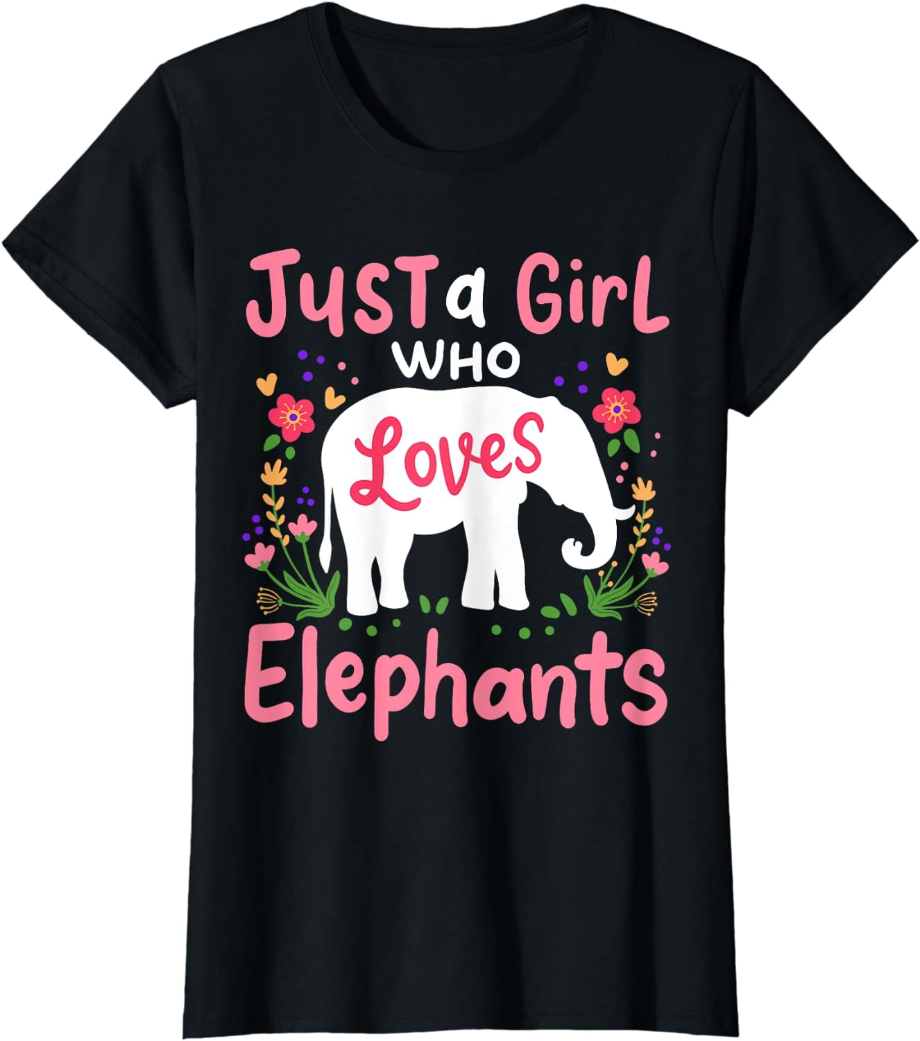 Elephant Just a Girl Who Loves Elephants Lover Gift T-Shirt - Walmart.com
