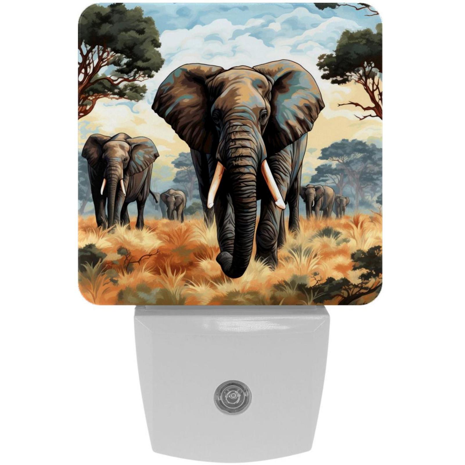 Elephant LED Square Night Light - Energy Efficient Plug-in Nightlight ...