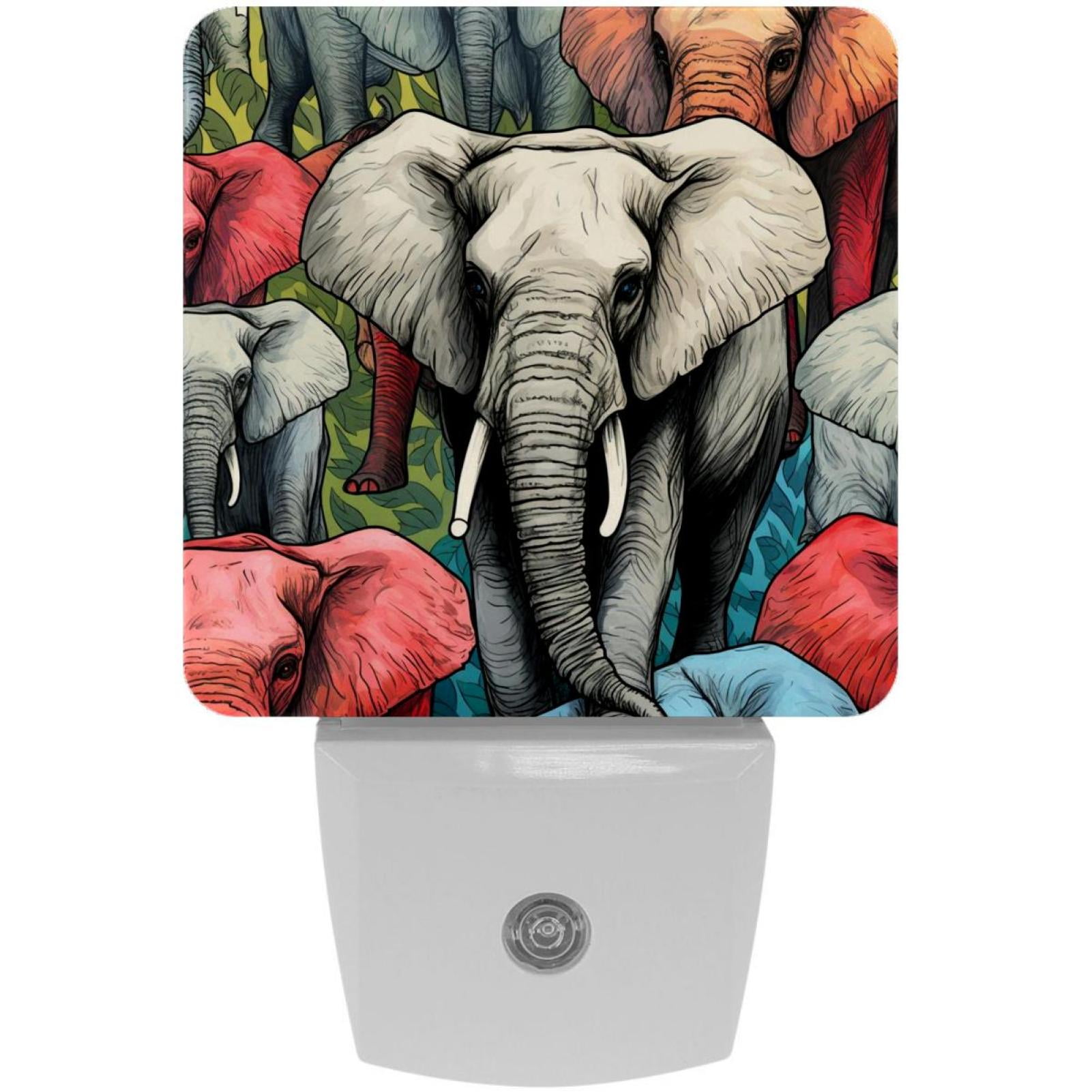 Elephant LED Square Night Light - Small and Bright Square-shaped LED ...