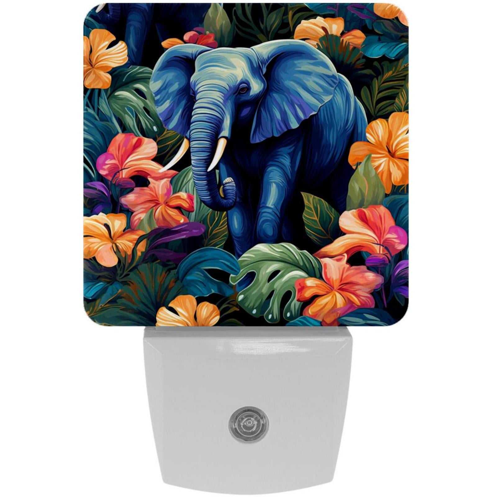 Elephant LED Square Night Lights - Bright and Compact Bedroom or ...