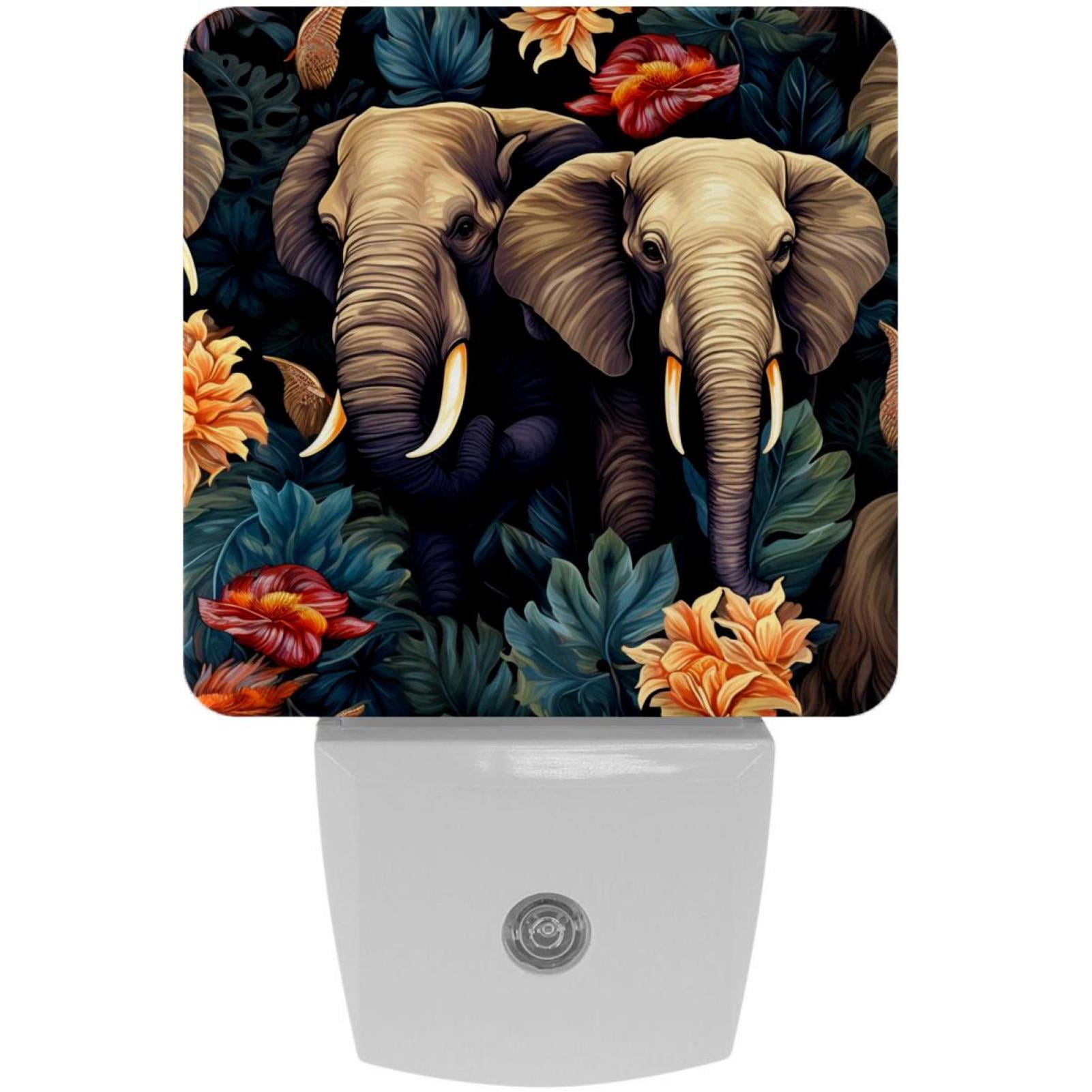 Elephant LED Square Night Lights - Energy Efficient Bedside Lamp with ...