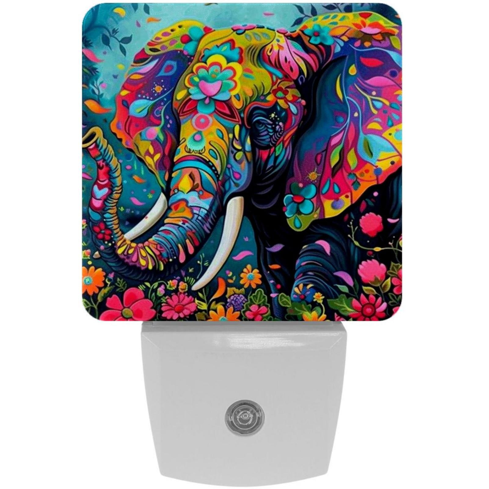 Elephant LED Square Night Lights - Energy Efficient Bedside Lamp with ...