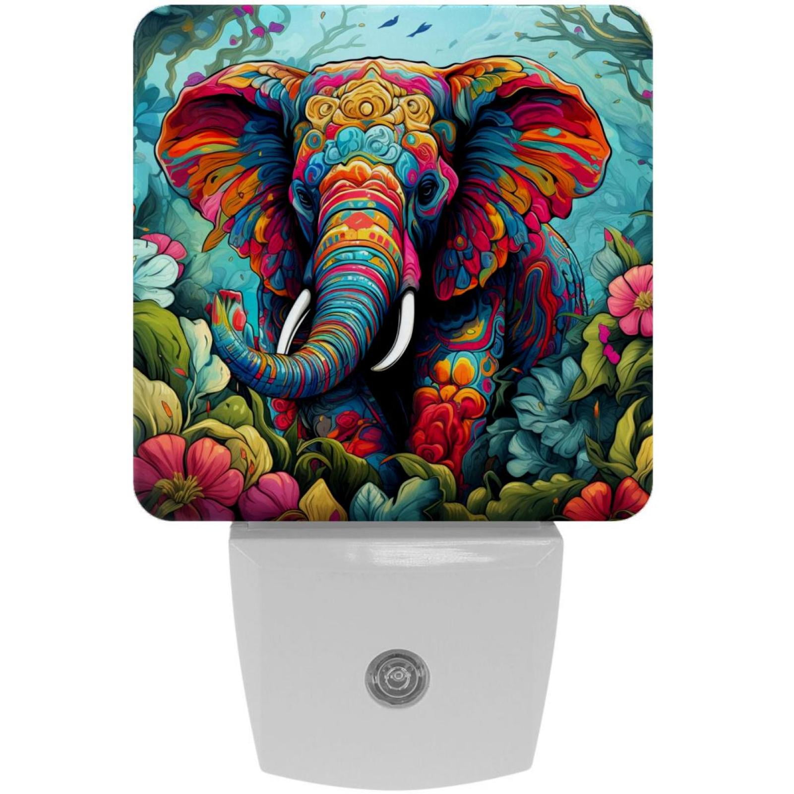 Elephant LED Square Night Lights - Energy Efficient Plug-in Wall Lamp ...