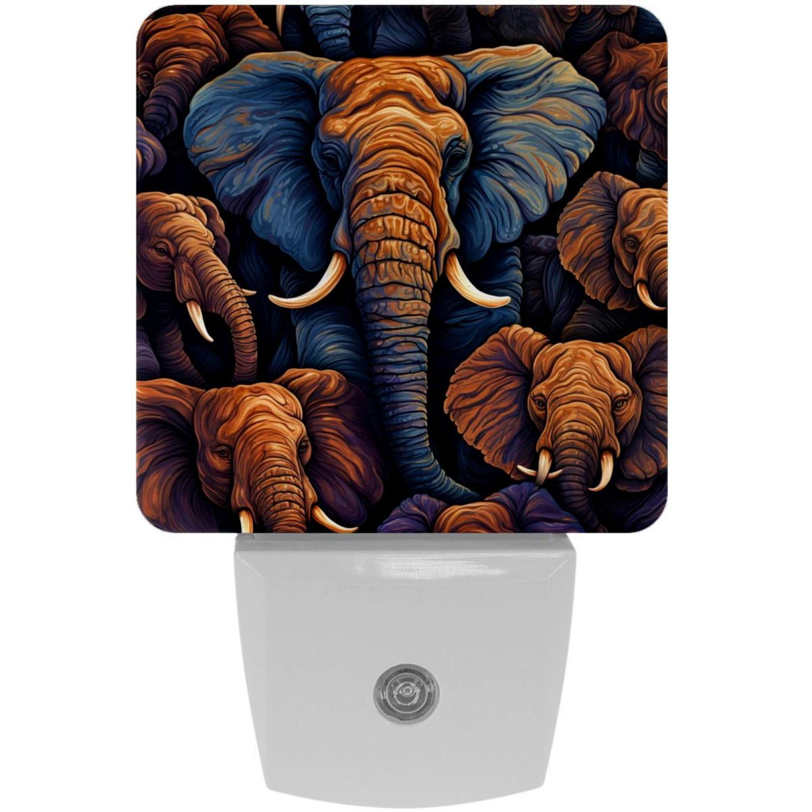 Elephant LED Square Night Lights - Modern Design, Soft Glow, Energy ...