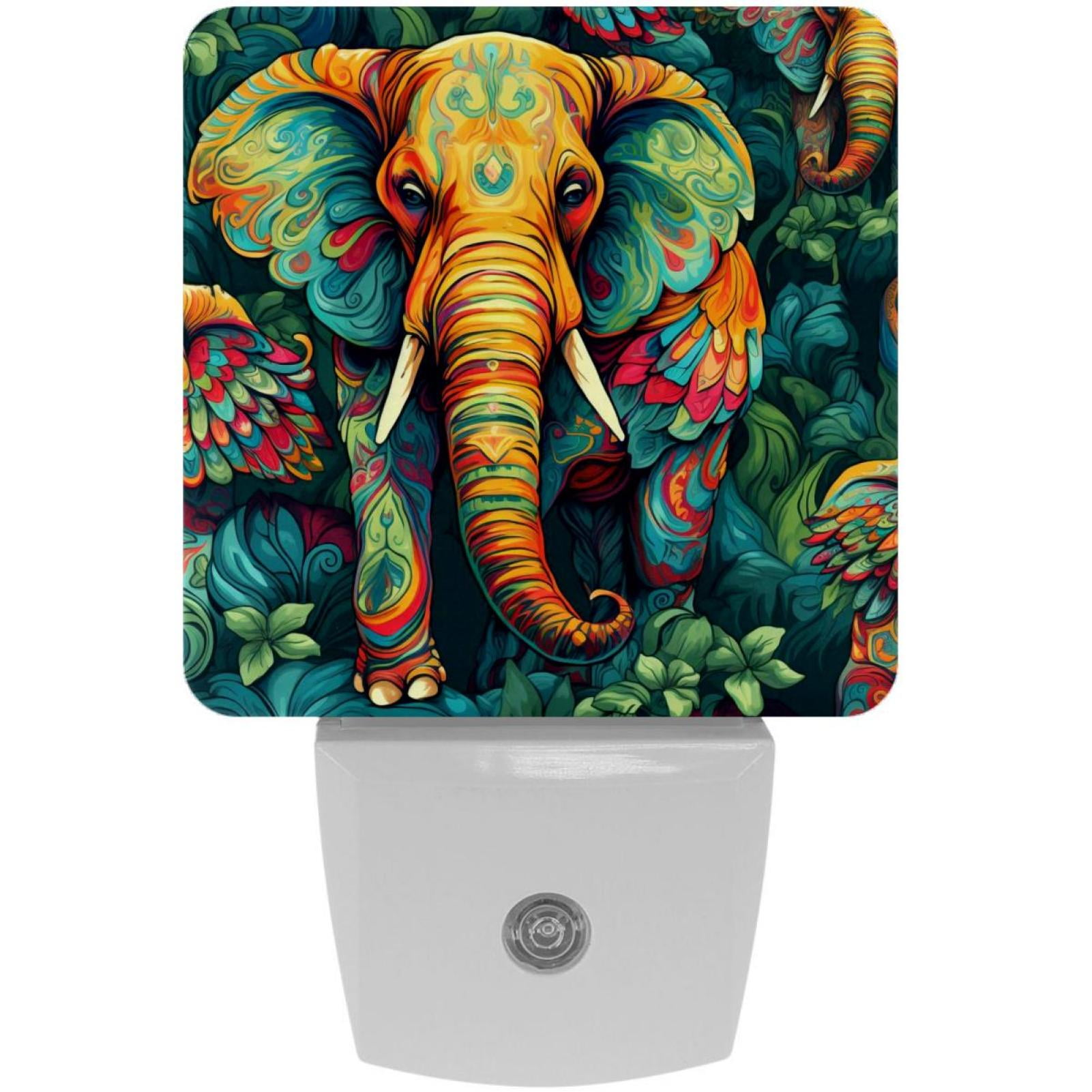 Elephant LED Square Night Lights - Modern Design, Soft Glow, Energy ...