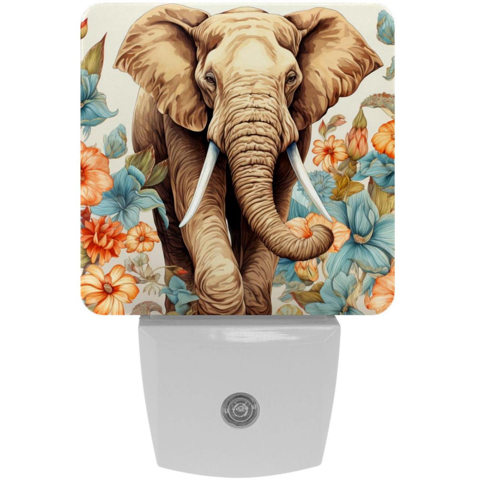 Elephant LED Square Night Lights - Modern Design, Soft Glow, Energy ...