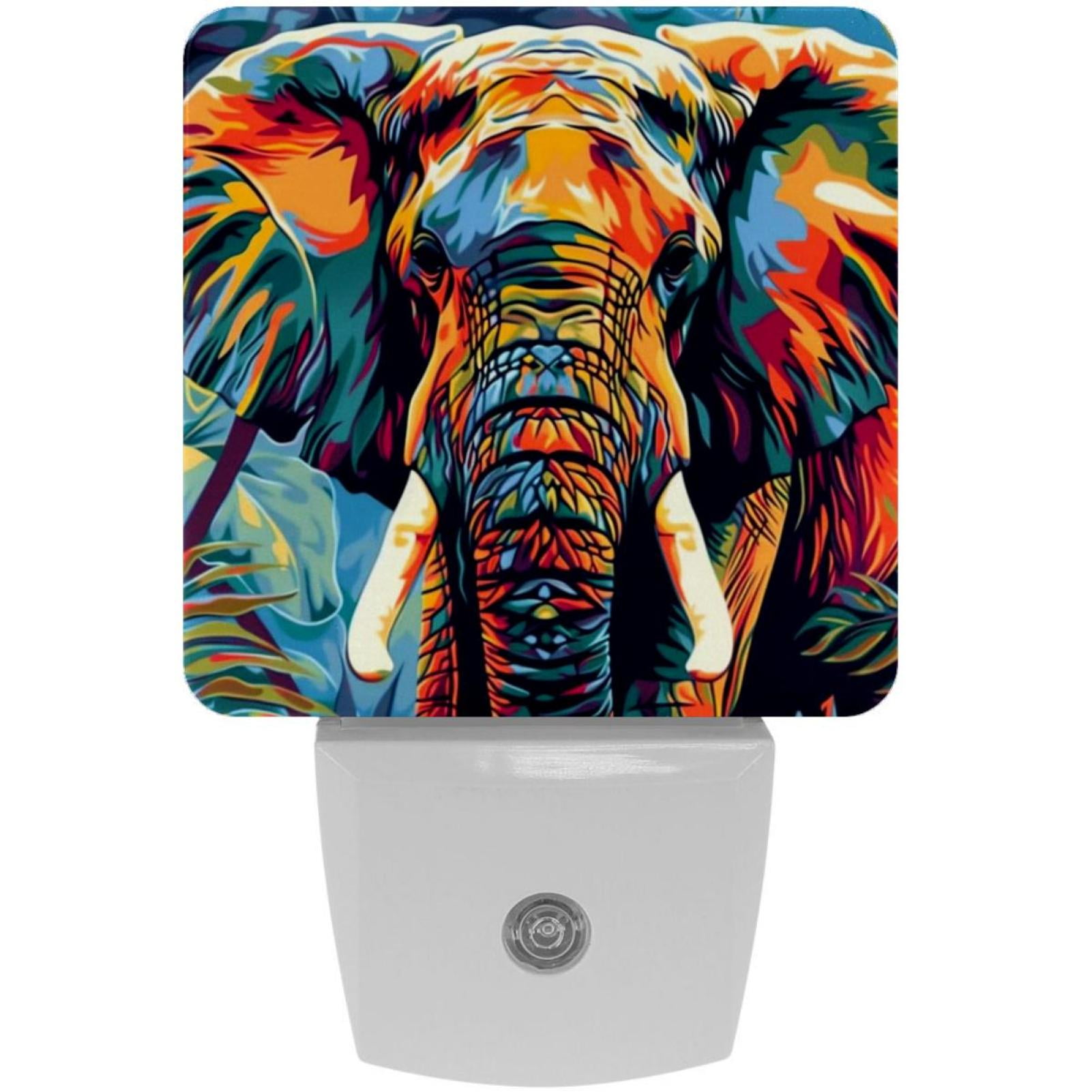 Elephant LED Square Night Lights - Portable and Stylish for Bedroom and ...