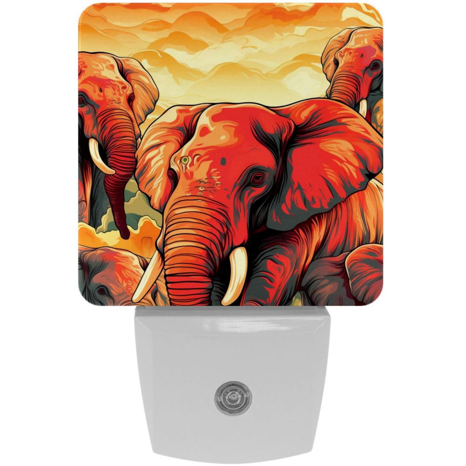 Elephant LED Square Night Lights - Small and Bright Illumination for ...