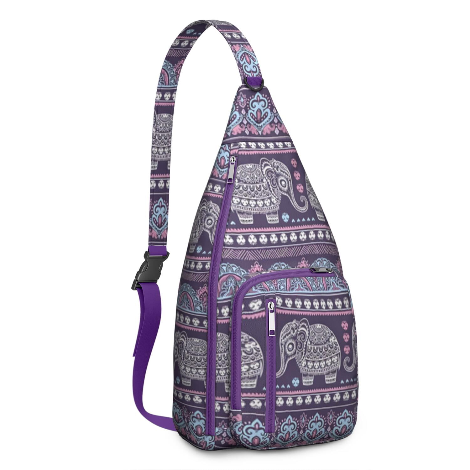 Elephant Lover's Crossbody Bag - Retro Paisley Print Sling Pack ...