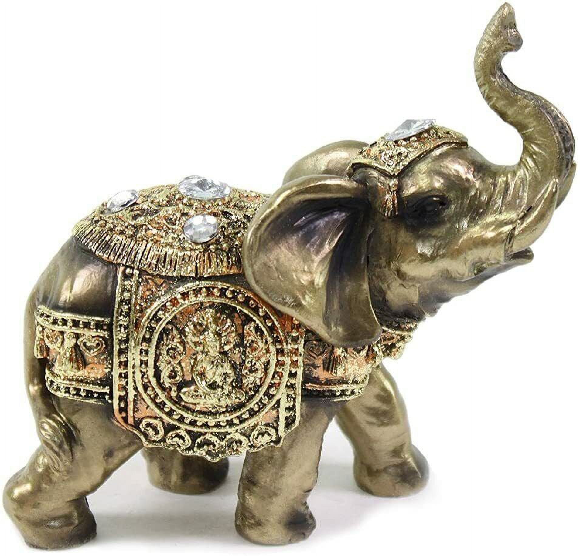 Elephant Lucky Feng Shui Statue -5" Elegant Shelf Display, Office ...