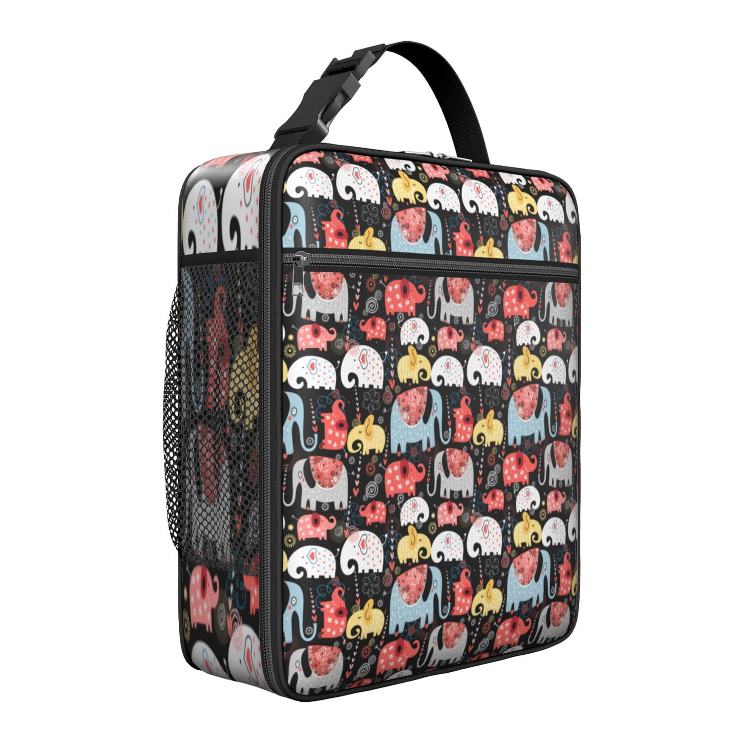 Elephant Lunch Box for Men Reusable Insulated Small Lunch Bag with Boho ...