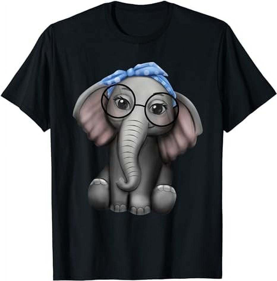 Elephant Nerd Glasses Headband Clothes Gift Elephant T-Shirt - Walmart.com