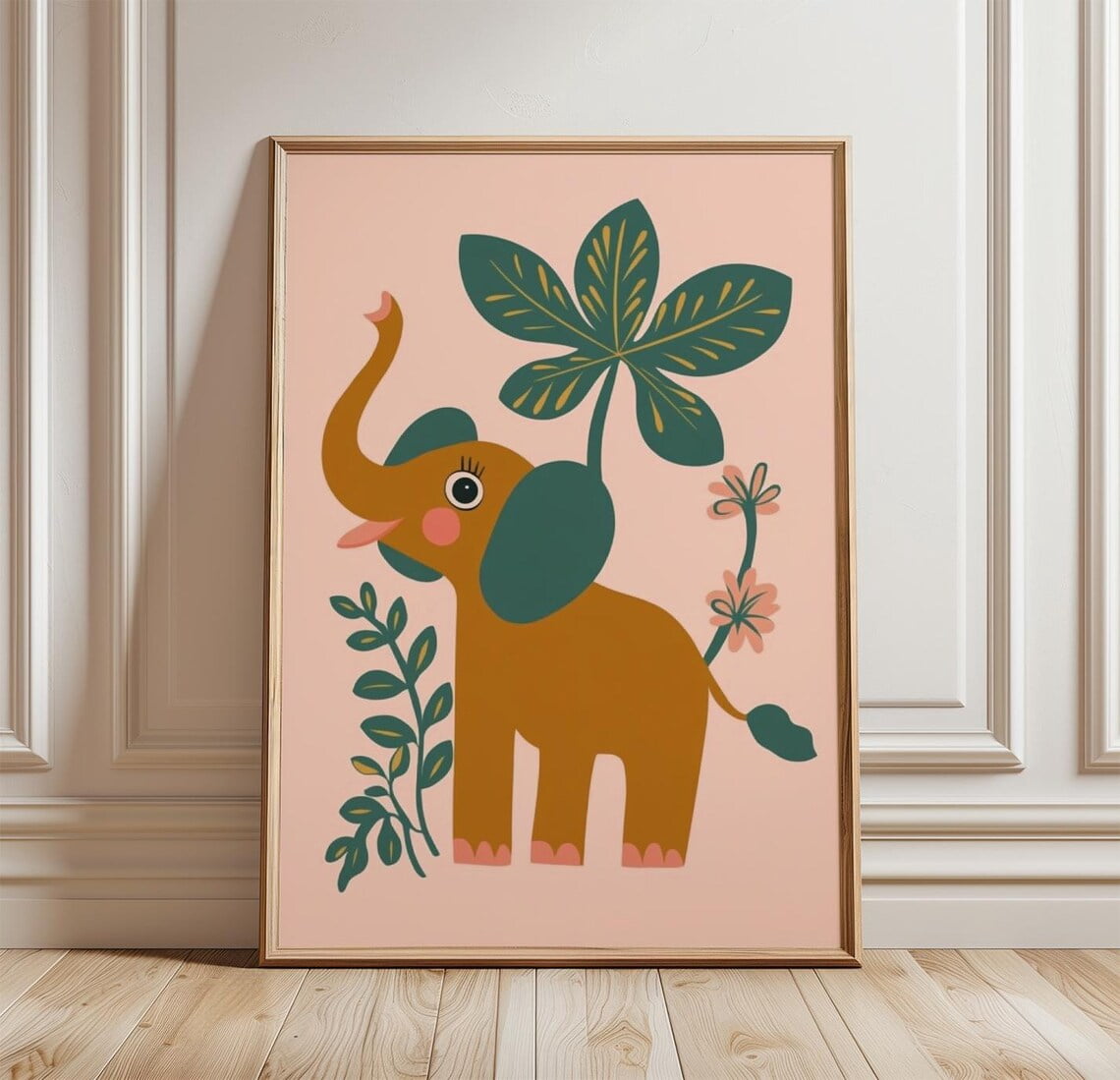 Elephant Nursery Poster Cute Animal Wall Art Room Jungle Decor Art ...