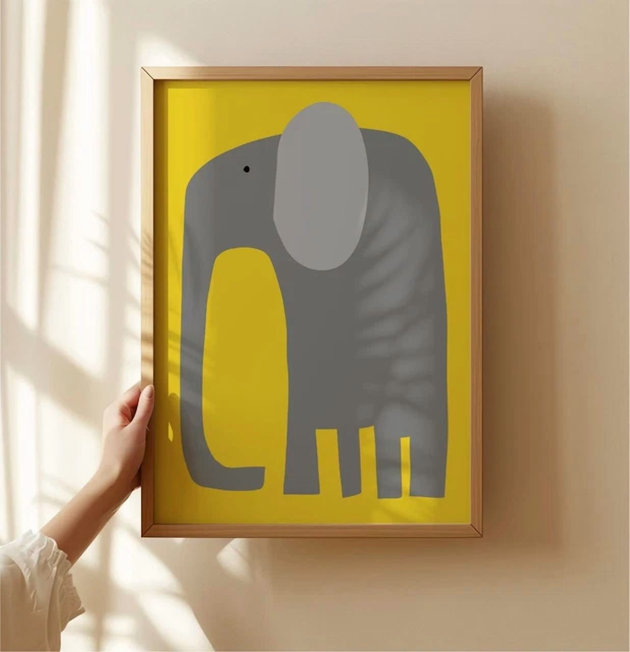 Elephant Nursery Print Safari Animal Wall Art For Children'S Room Art ...